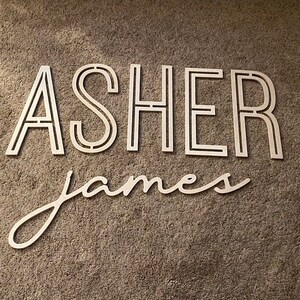 Stacked Custom Name Sign, Wood Name Sign, Nursery Sign, Nursery Letters ...