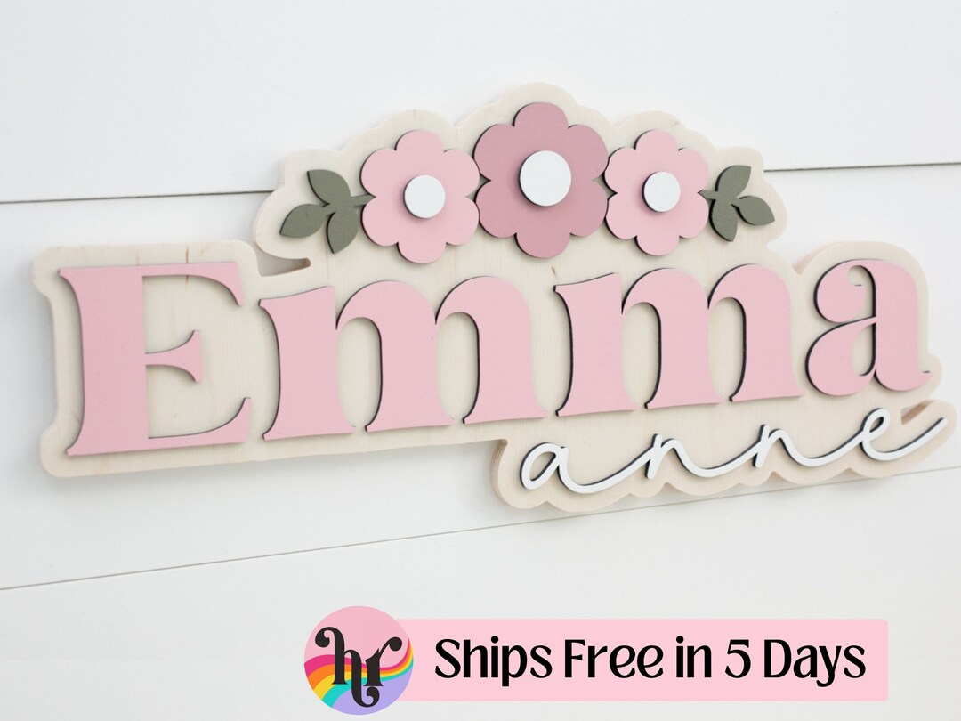 Custom Wood Name Sign | Boho Name Sign | Girls Name Sign | Above Crib ...