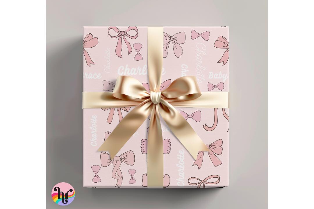 Personalized Gift Wrapping Bow Gift Wrap Girls Birthday Gift Wrapping ...