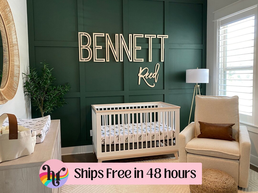 Stacked Custom Name Sign, Wood Name Sign, Nursery Sign, Nursery Letters ...