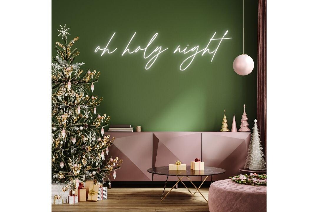 Custom Neon Sign, Oh Holy Night Neon Sign , Neon Light, Neon Sign Bar ...