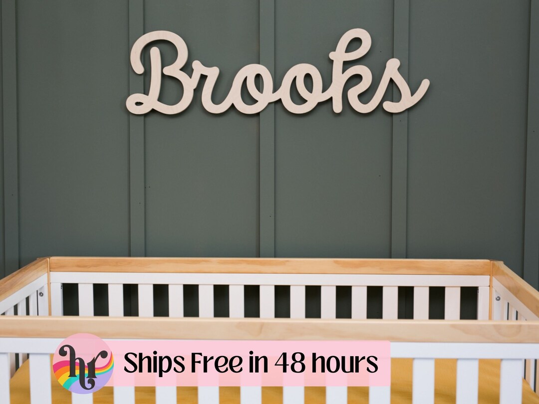 Custom Wood Name Sign for Nursery Girl Boy Over Crib Sign - Etsy