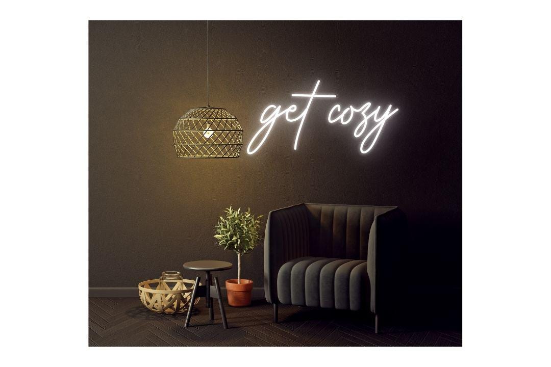 Get Cozy Neon Sign, Neon Sign , Neon Light , Neon Sign Bar ...