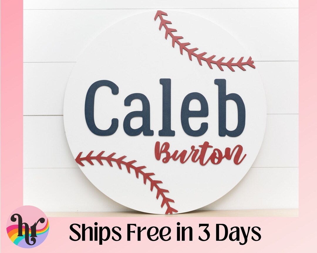 Baseball Name Sign | Baseball Nursery Name Sign | Baseball Room Decor ...