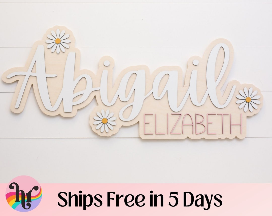 Nursery Name Sign | Baby Name Sign | Nursery Name Sign Girl | Above ...