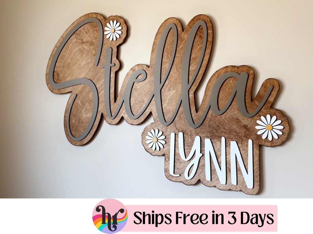 Custom Wood Name Sign | Boho Name Sign | Girls Name Sign | Above Crib ...