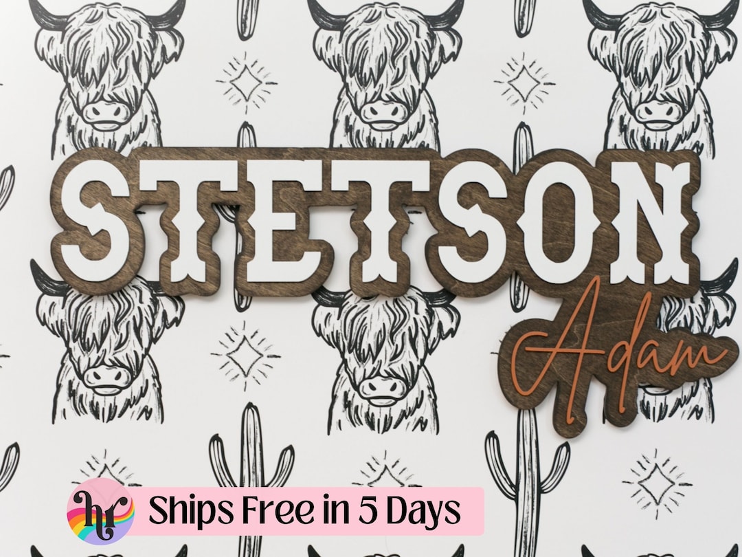 Nursery Name Sign | Western Nursery Decor | Boy Name Sign | Above Crib ...