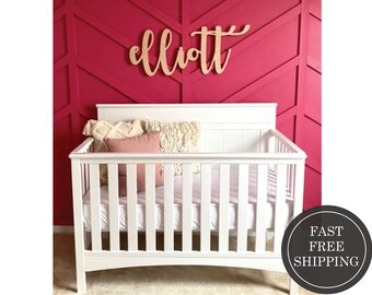 Custom Wood Name Sign for Nursery Girl Boy Over Crib Sign | Etsy