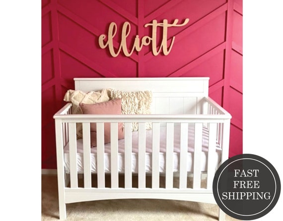 Custom Wood Name Sign for Nursery Girl Boy Over Crib Sign | Etsy