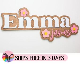 Custom Wood Name Sign for Nursery or Kids Room Decor, Personalized ...