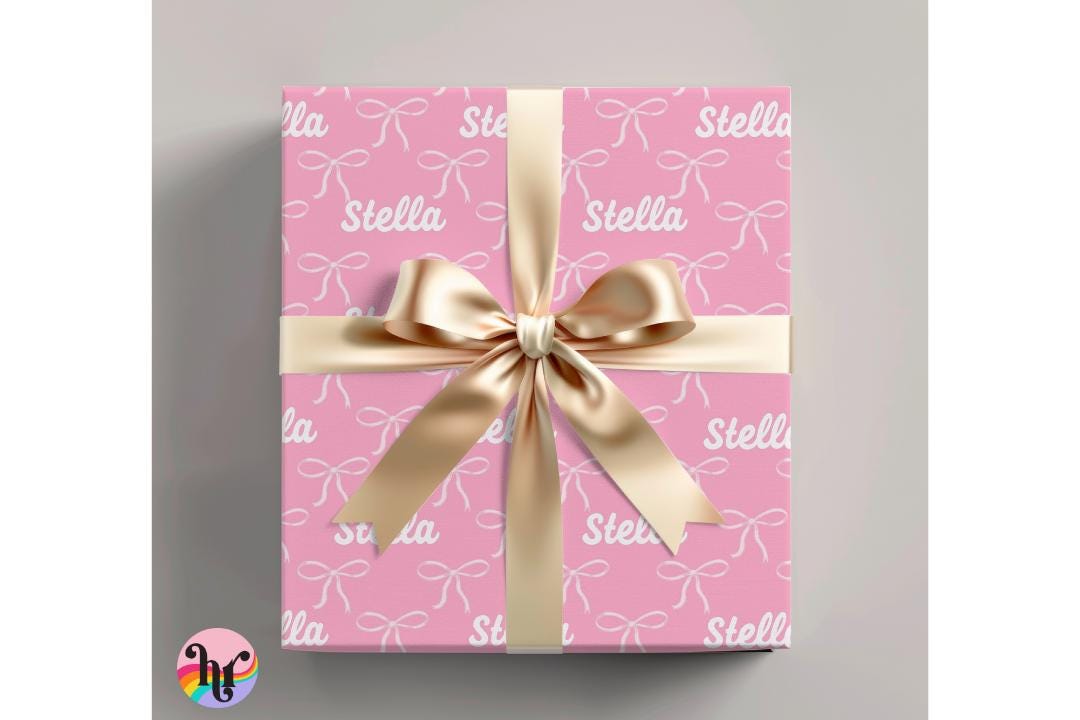 Personalized Gift Wrapping Bow Gift Wrap Girls Birthday Gift Wrapping ...