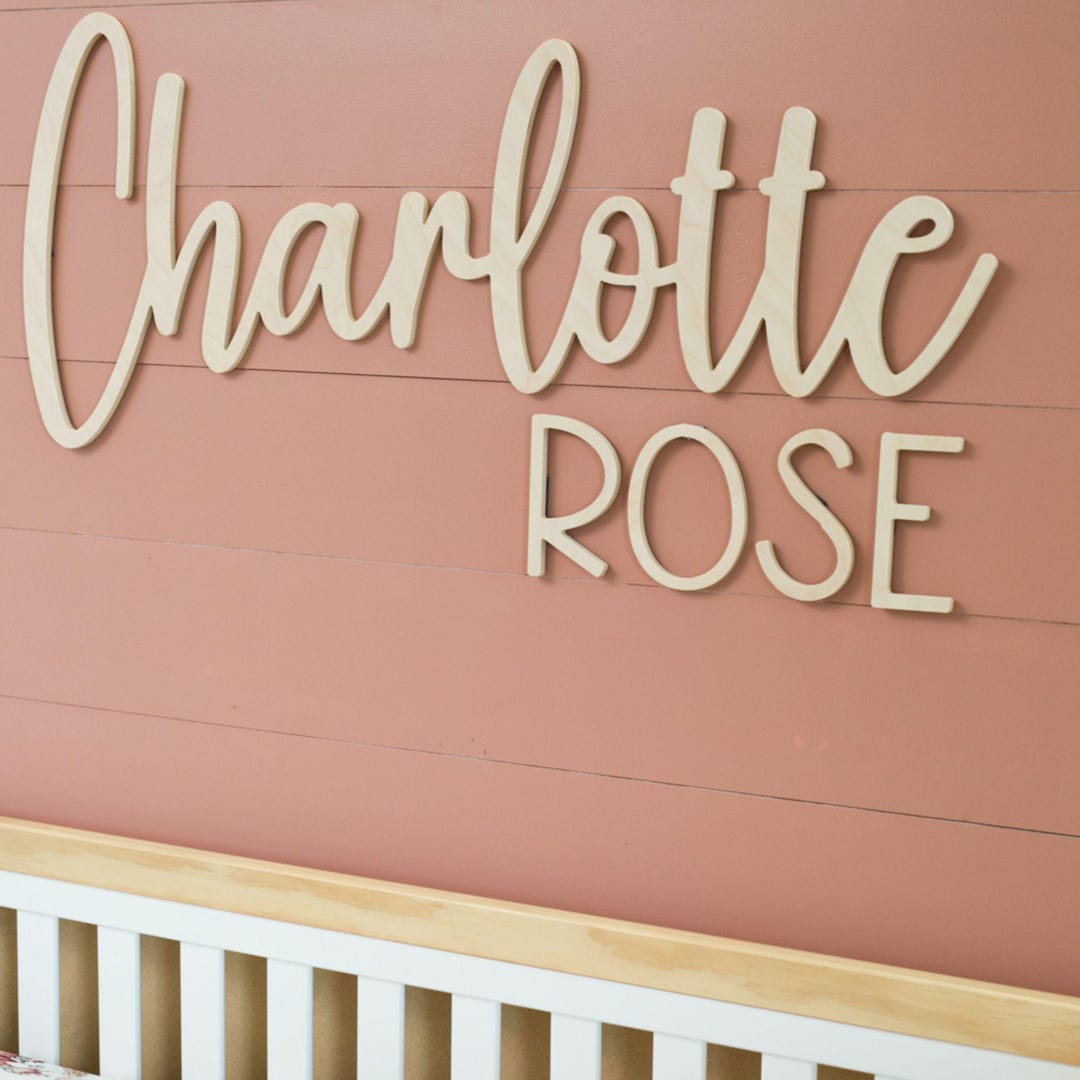 Custom Wood Baby Name Sign Letter Wall Art Kids Room Art Wall Art for ...