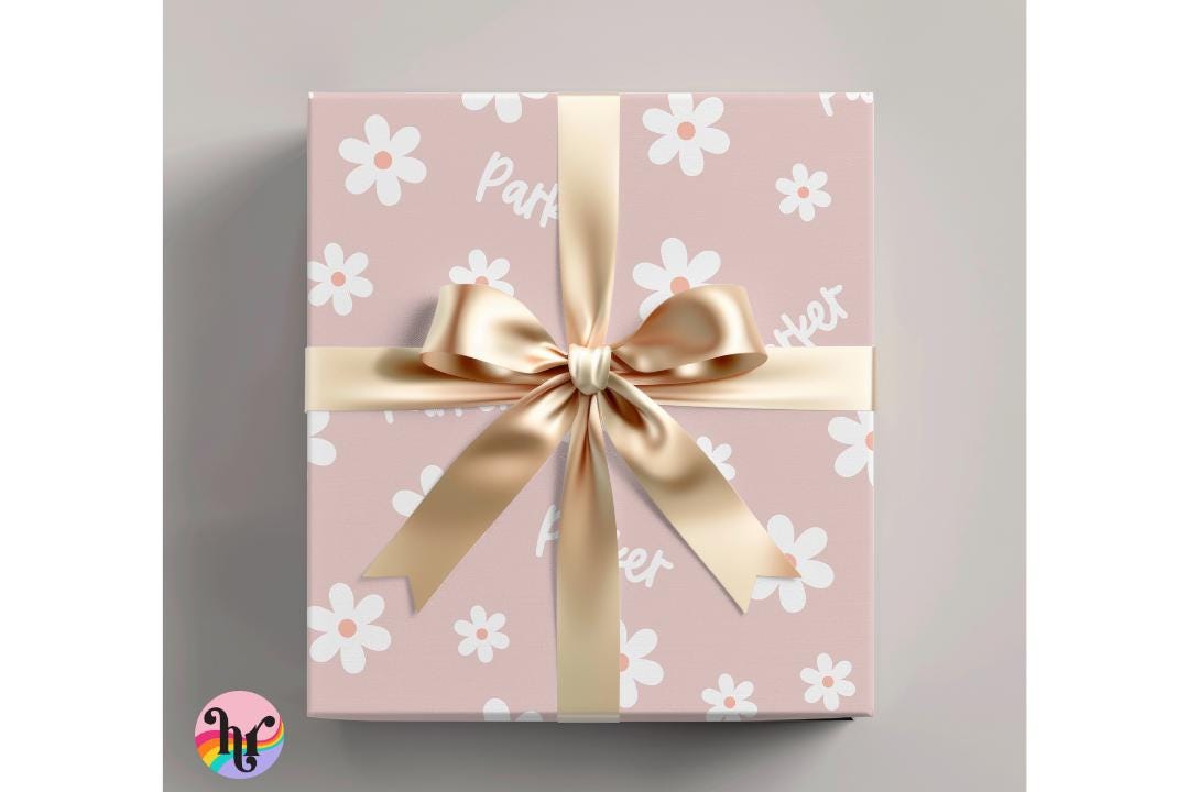 Personalized Gift Wrapping Daisy Gift Wrap Girls Birthday Gift Wrapping ...