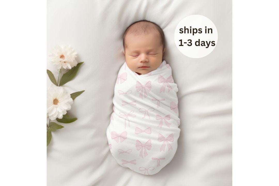 Bow Swaddle | Bow Swaddle | Baby Shower Gift | Personalized Swaddle ...