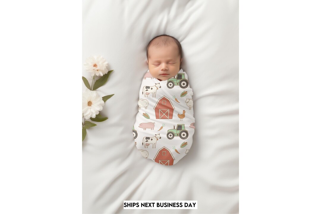 Custom Swaddle | Farm Animals Swaddle | Baby Shower Gift | Personalized ...