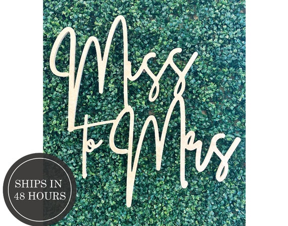 Signo de madera de Miss to Mrs Fondo de boda Letrero de bar | Etsy España