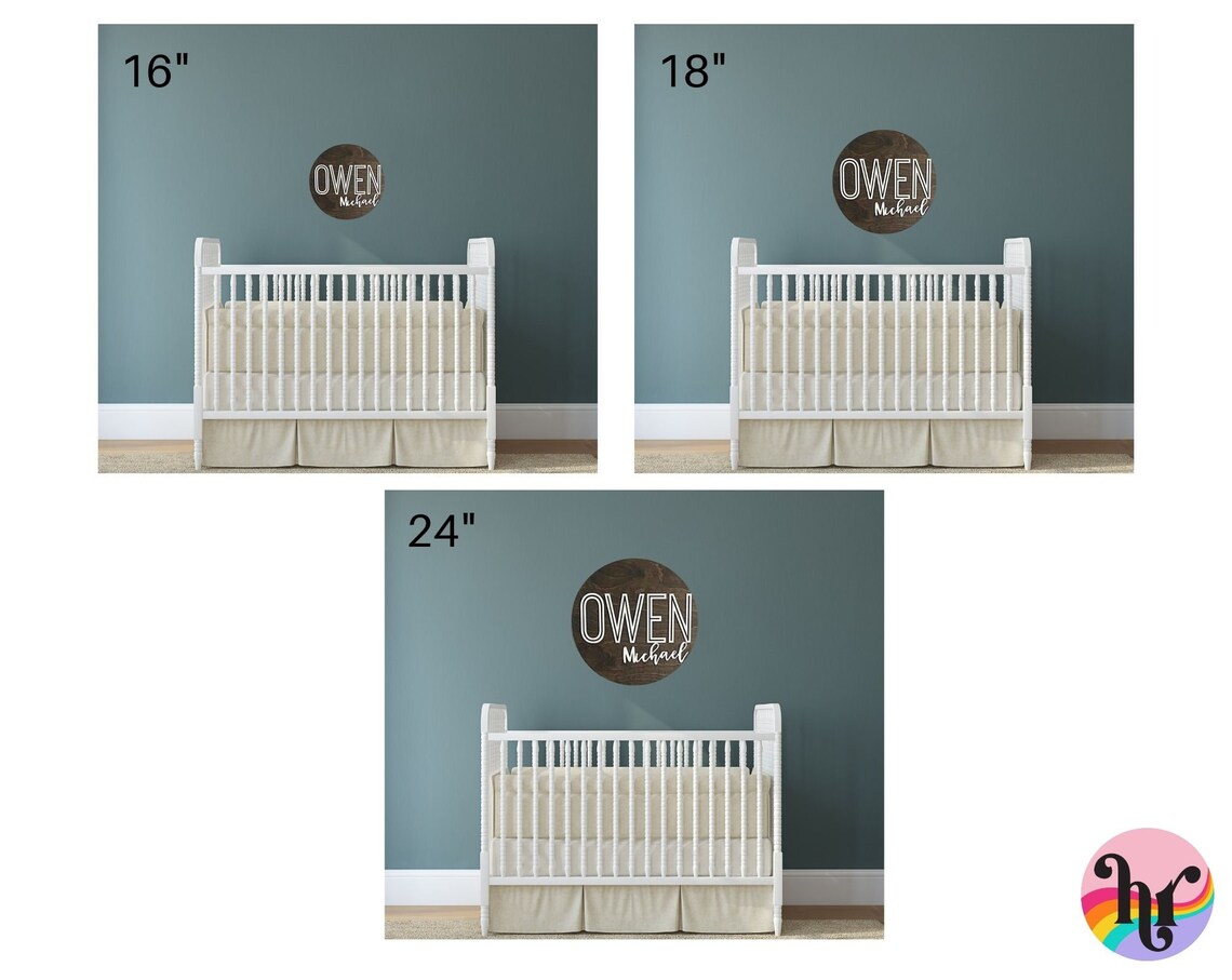 Round Wood Nursery Name Sign Name Sign for Nursery Girl - Etsy