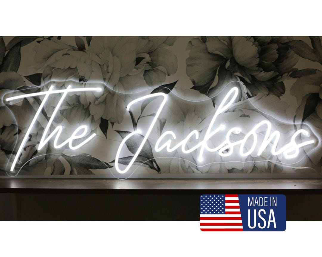 Family Name Neon Sign | Neon Name Sign | Wedding Backdrop | Wedding ...