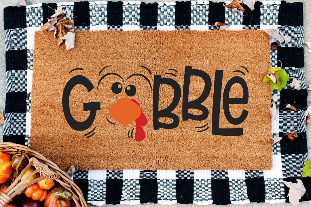 Gobble Doormat, Welcome Doormat, Welcome Doormat, Housewarming Gift ...