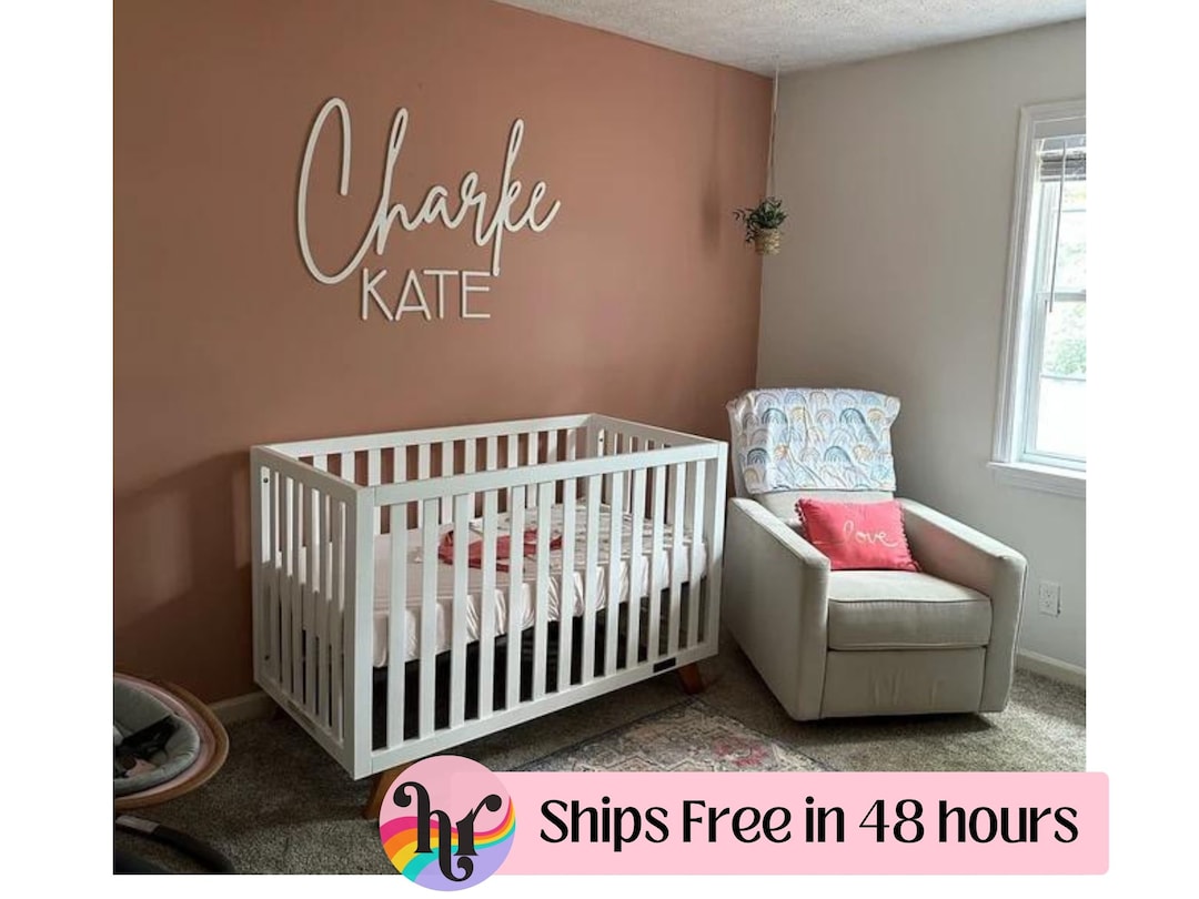 Custom Wood Baby Name Sign Letter Wall Art Kids Room Art Wall Art for ...