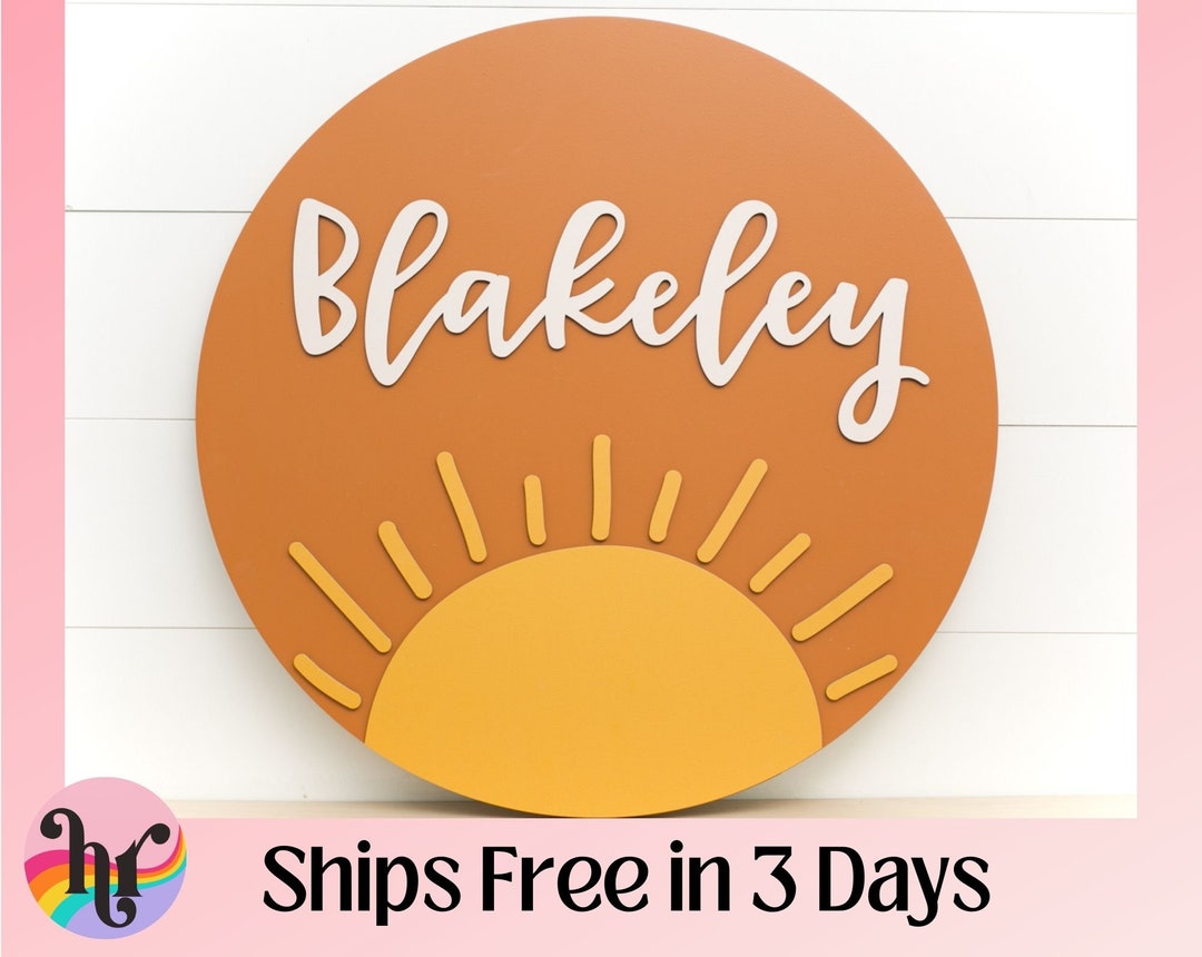 Nursery Name Sign | Sun Name Sign | Nursery Name Sign Sun | Sunshine ...