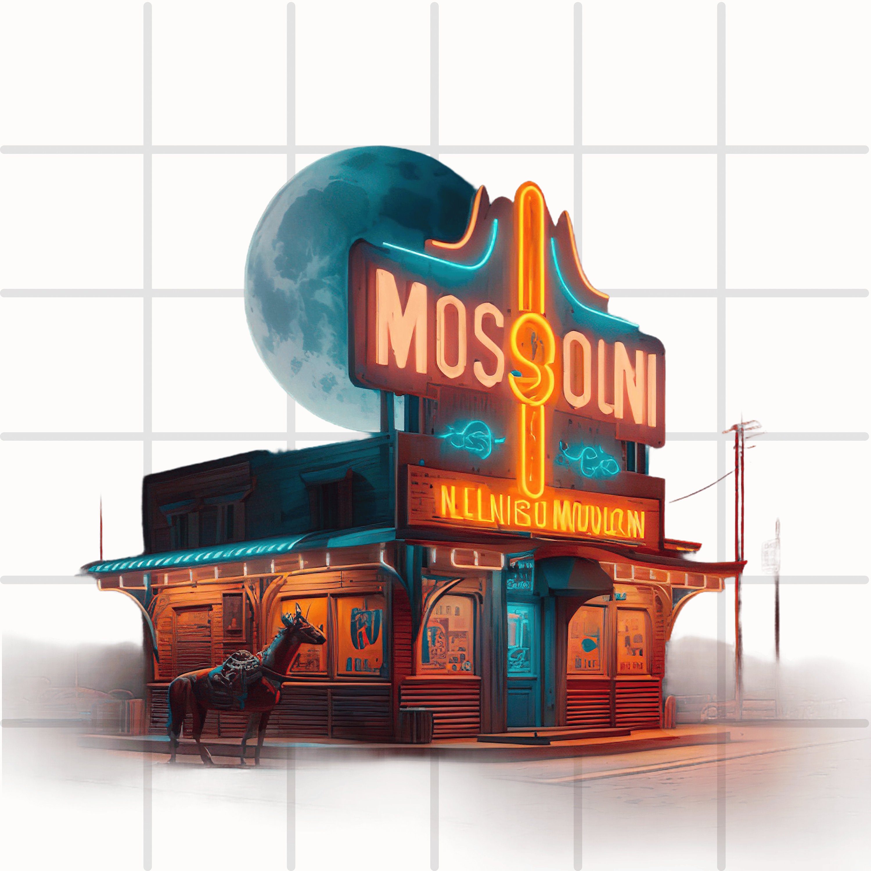 Neon Moon Png, Western Design Png, Country, Desert, Moon Png, Neon ...