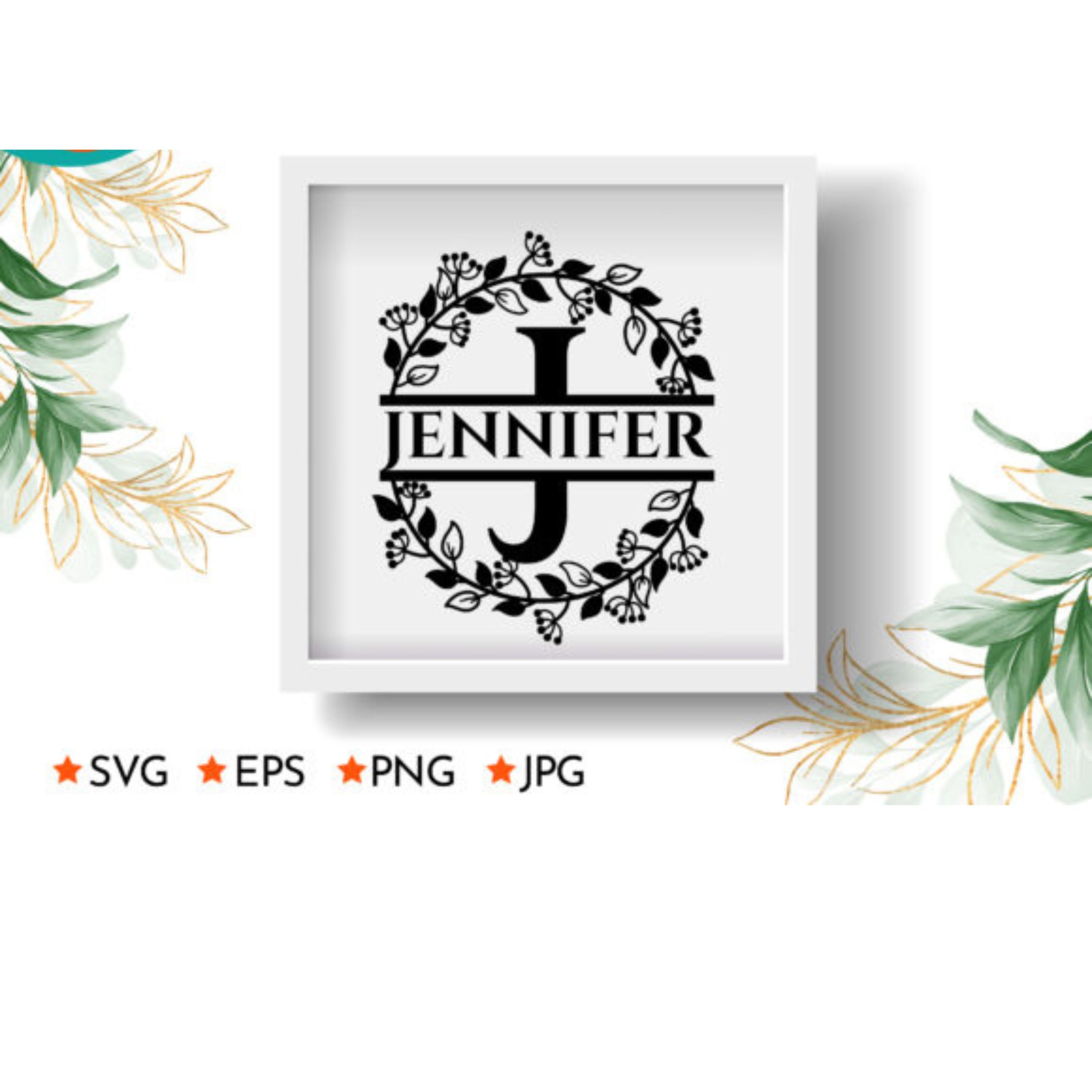 Split Monogram SVG/DXF/PNG, Split Monogram Frame Alphabet, Family ...