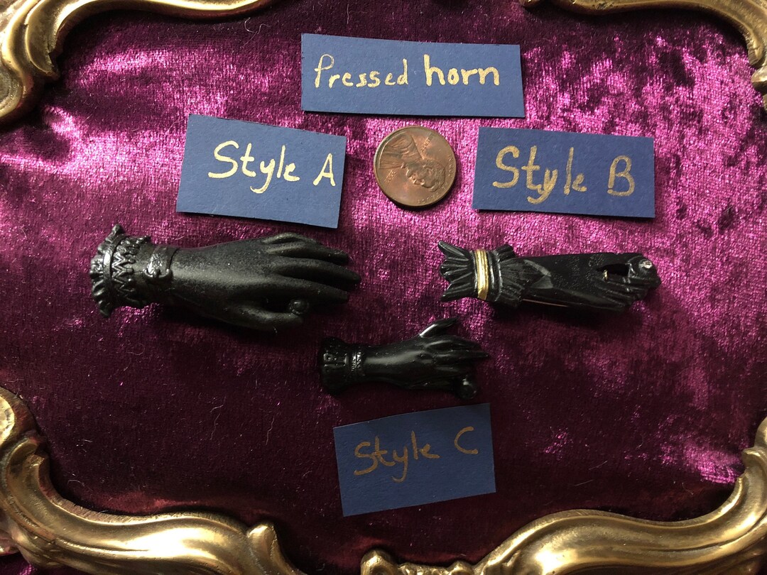 Reproduction Victorian Mourning Sentimental Hand Holding a Ring With ...