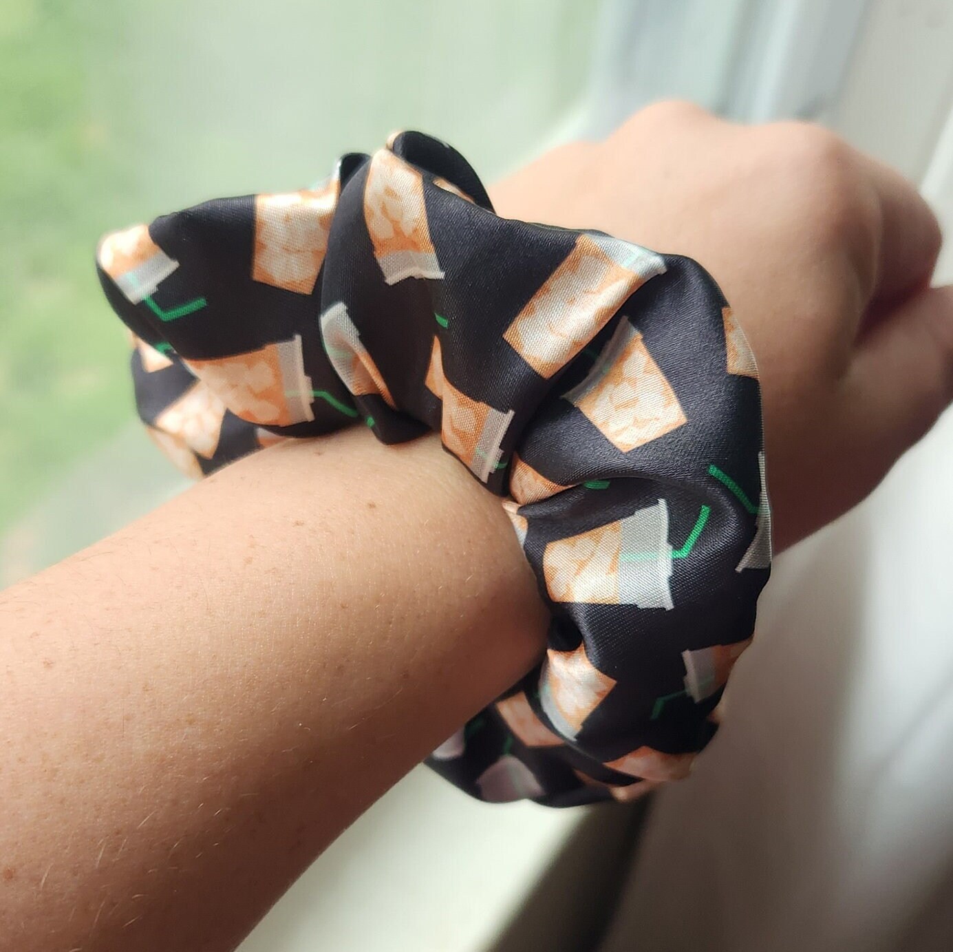 Iced Coffee Scrunchie, Iced Coffee Hair Accessory, Satin Scrunchie ...