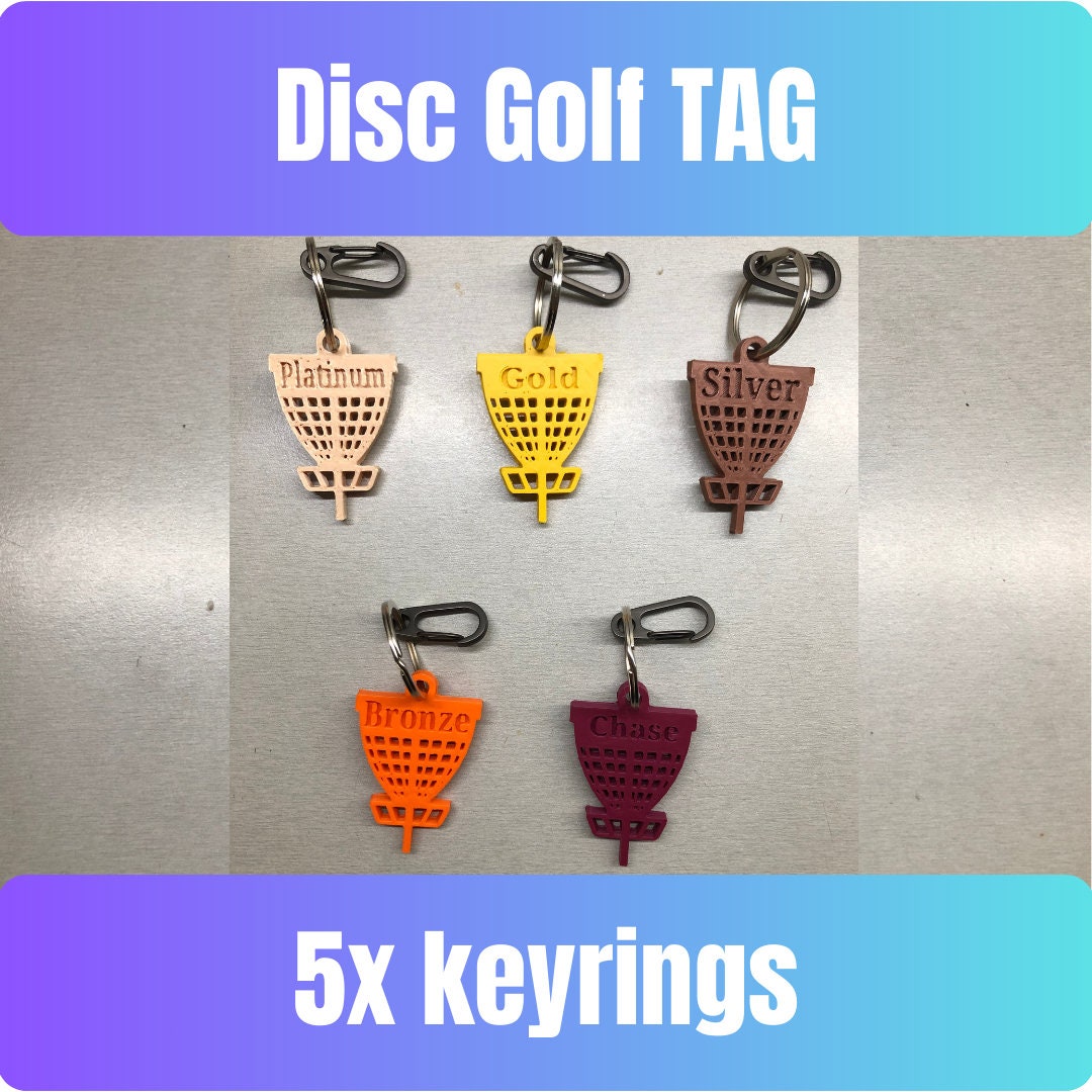 Bag Tag for Disc Golf Key Ring With Grades 5 Pcs. - Etsy