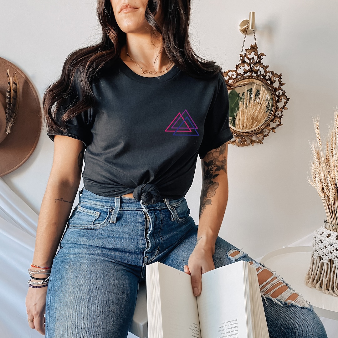 Bi Pride Triangle Shirt, Bi Pride Month Tshirt, Bi Flag T Shirt, Bi Shirt, Bisexual Pride Gift ...