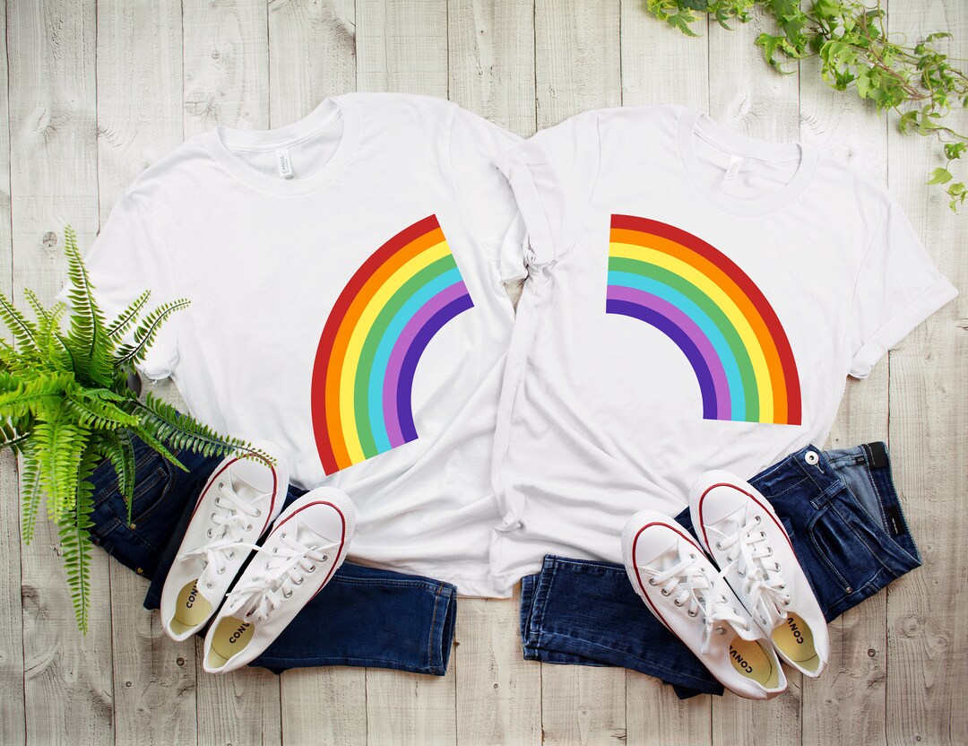 Pride Shirt Rainbow Tshirt Rainbow T-shirt Gift for Gay Couple, LGBTQ ...