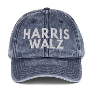 Harris Walz Vintage Cotton Twill Cap Kamala Harris Tim Walz Election ...