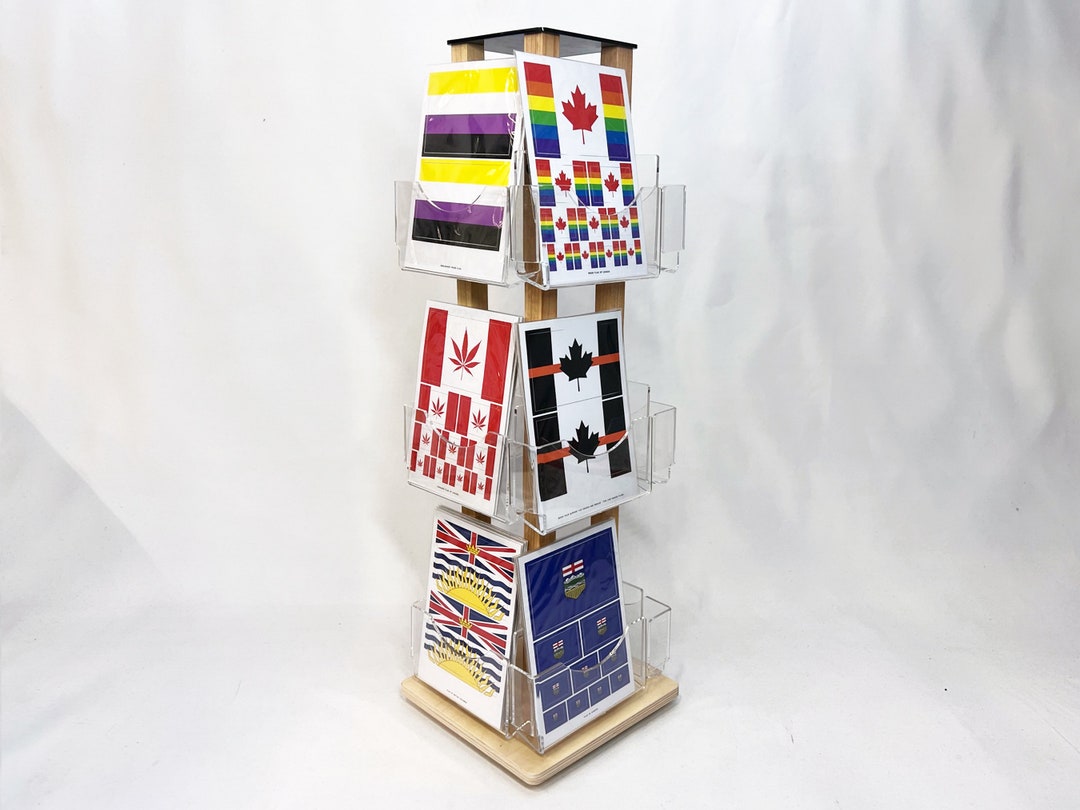 Compact Counter-top Card Spinner, SP2 Rotating Birchwood Card Display ...