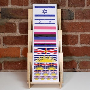 3 Level Countertop Card Display Stand With 5 1/2 Wide Shelves. Modern ...