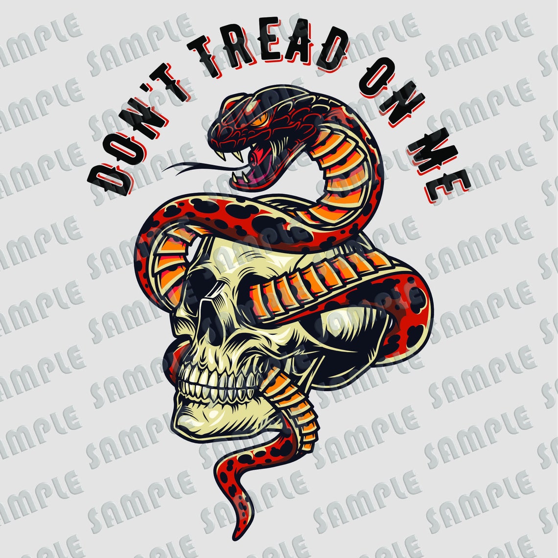Don't Tread on Me Snake and Skull Logo Vector EPS SVG Ai Fully Editable ...