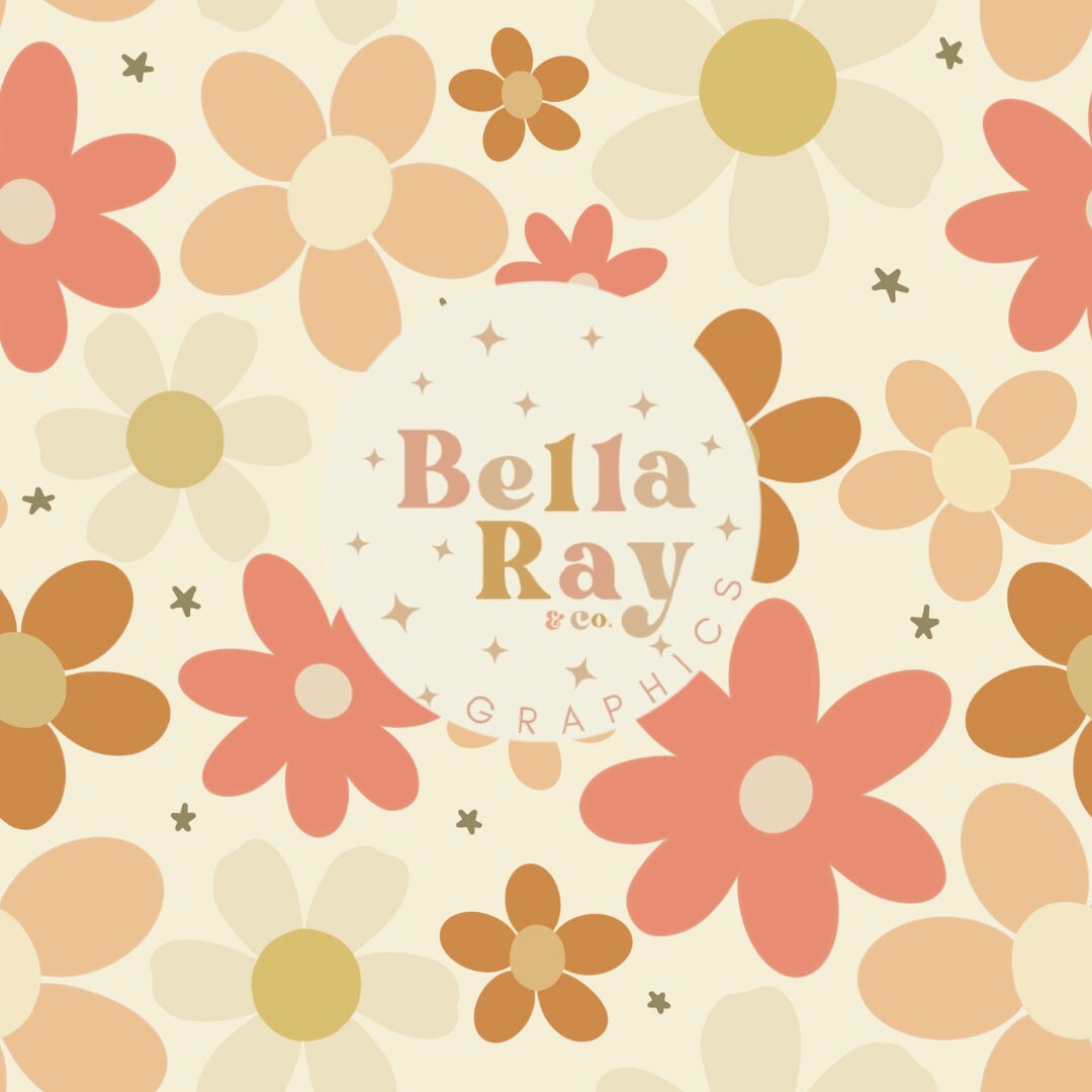 Pink Retro Daisy Seamless Pattern Spring Summer Repeating - Etsy