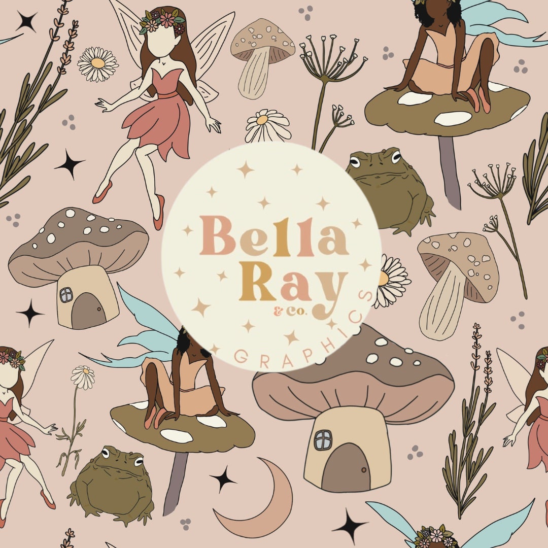 Fairies Magical Mystical Cottage Core Seamless Pattern Repeating - Etsy