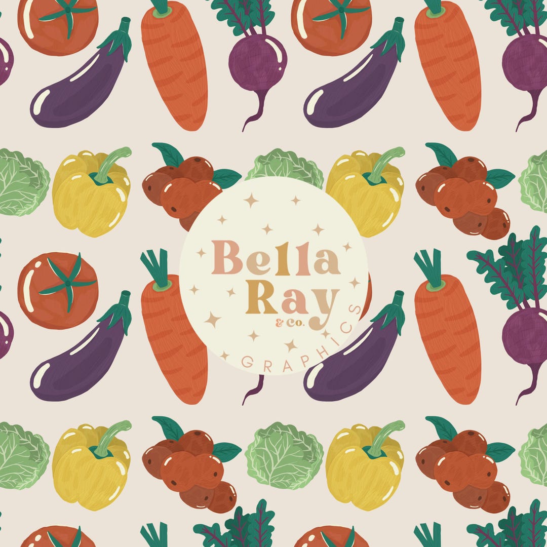 Vegetables Seamless Pattern - Etsy