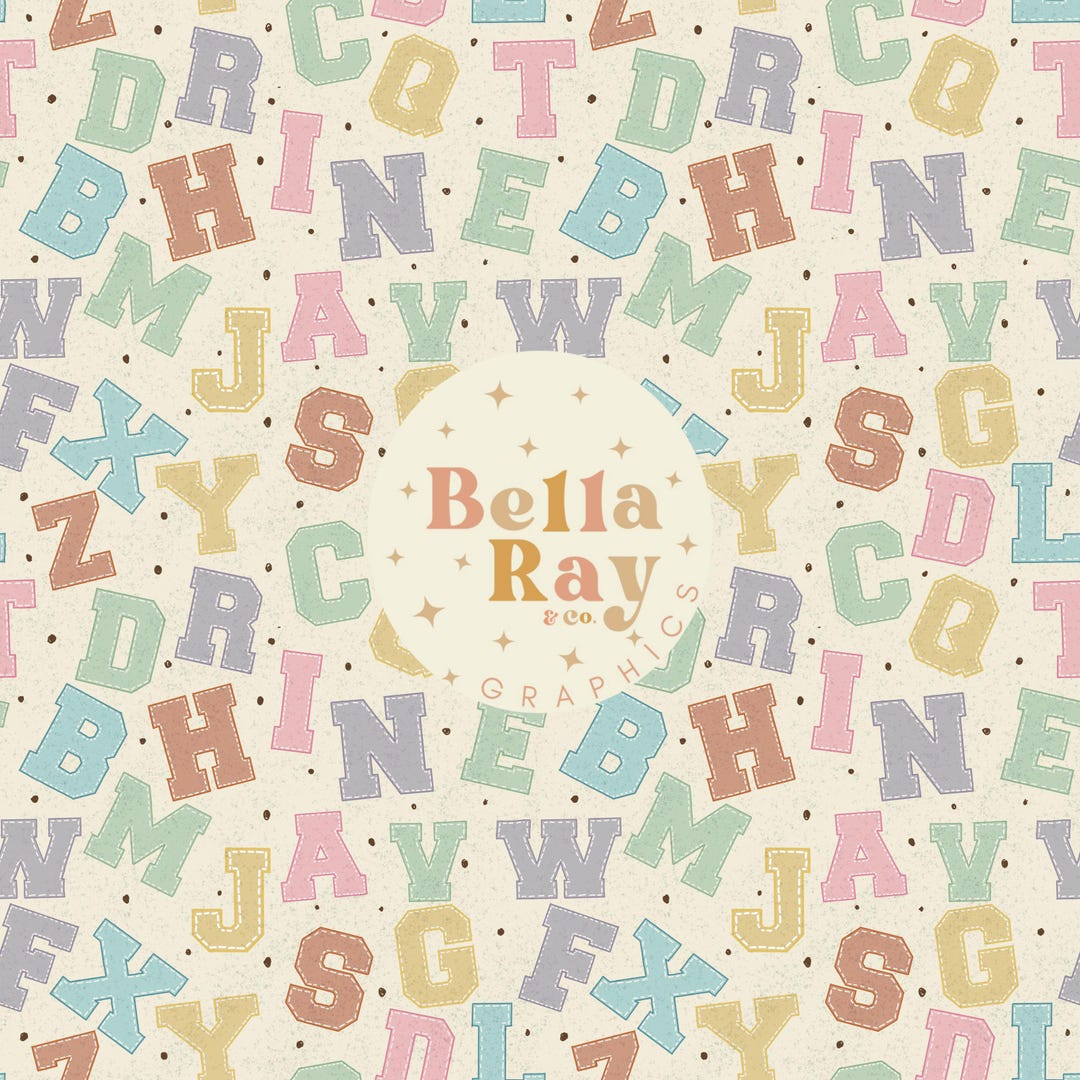 Pastel Alphabet Seamless Pattern - Etsy