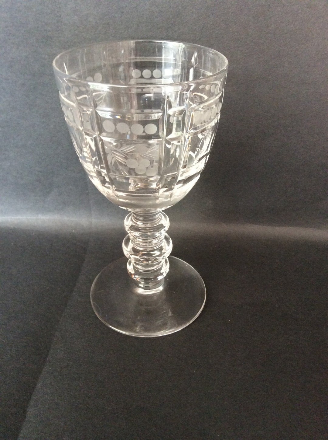 Set 0f 8 Art Deco Etched Leaded Glass Champagne or Cocktail Glass's - Etsy
