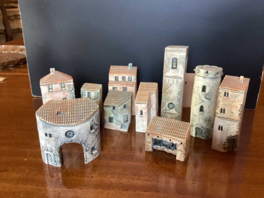 Set of Ten Gault Miniature Clay Buildings - Etsy