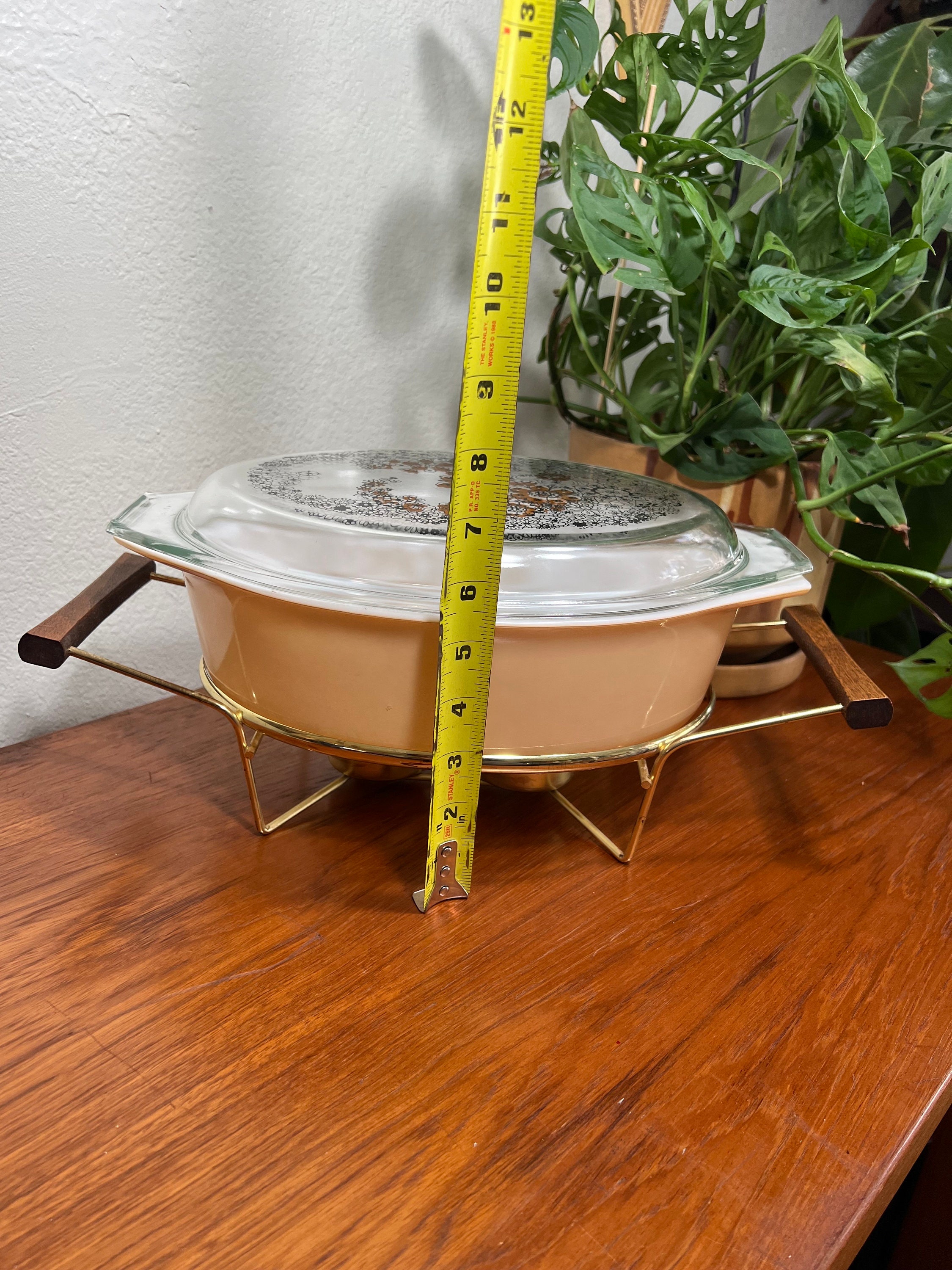 Vintage Pyrex Floral Bubbles 045 Oval Casserole 2.5 Quart Capacity With ...