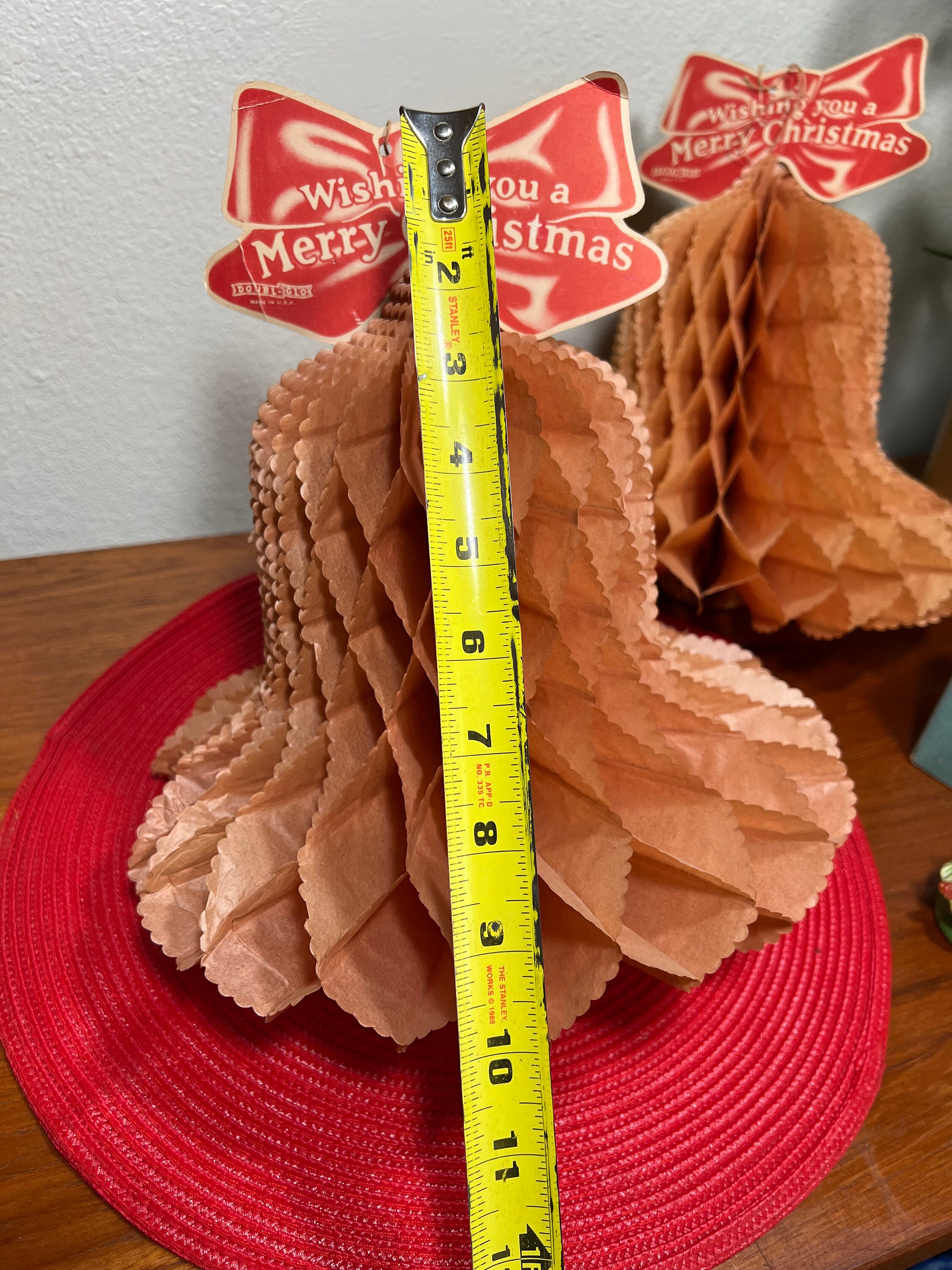 Vintage Honeycomb Tissue Paper Bell Christmas Party Decoration Doubl ...