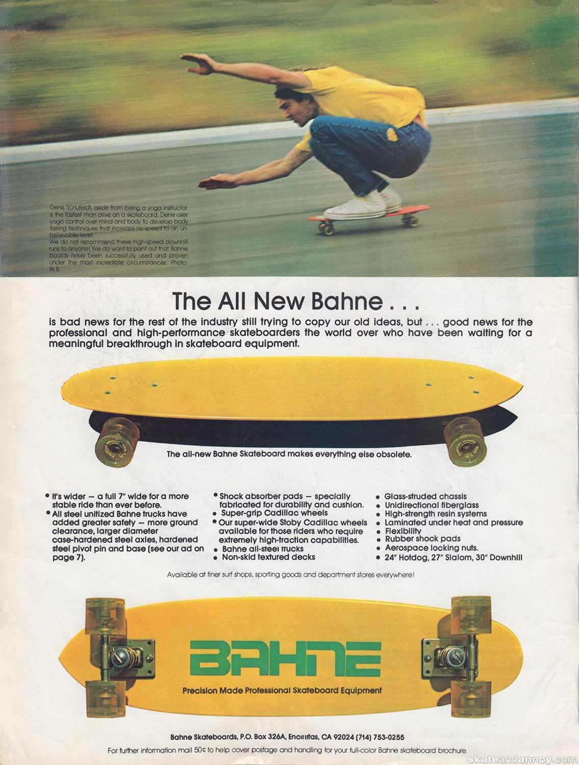 Vintage 1975 Bahne Skateboard With Chicago Truck With Grabber Wheels ...