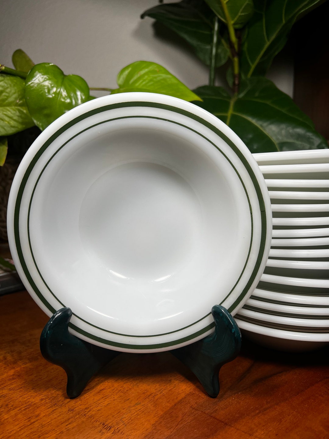 Vintage Pyrex Restaurant Quality Tableware Olive Green 6.5 Inch Bowls ...