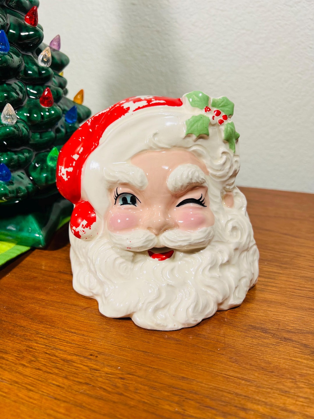 Vintage Rare Christmas Winking Santa Claus Planter 1957 Conrads ...