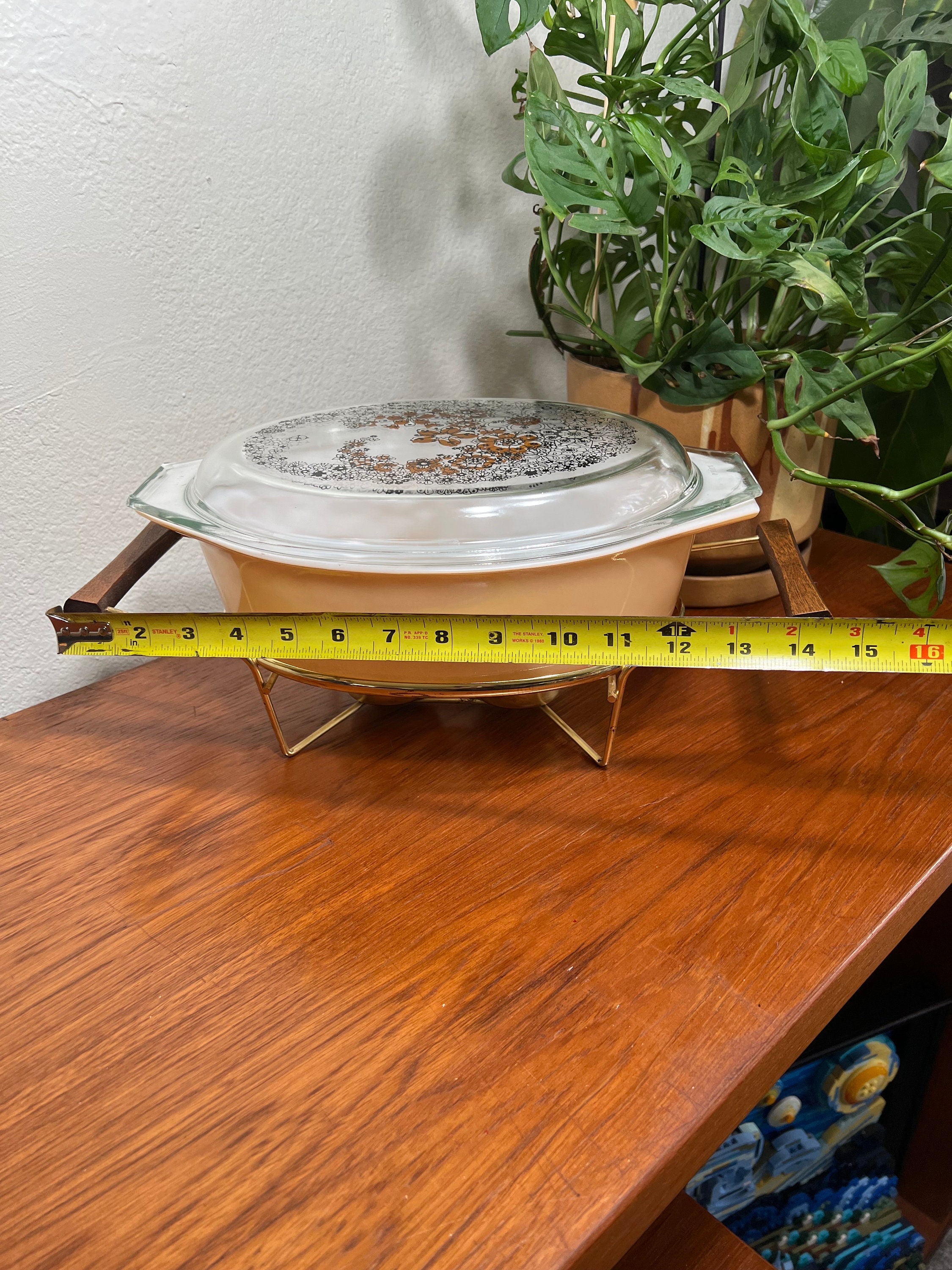 Vintage Pyrex Floral Bubbles 045 Oval Casserole 2.5 Quart Capacity With ...