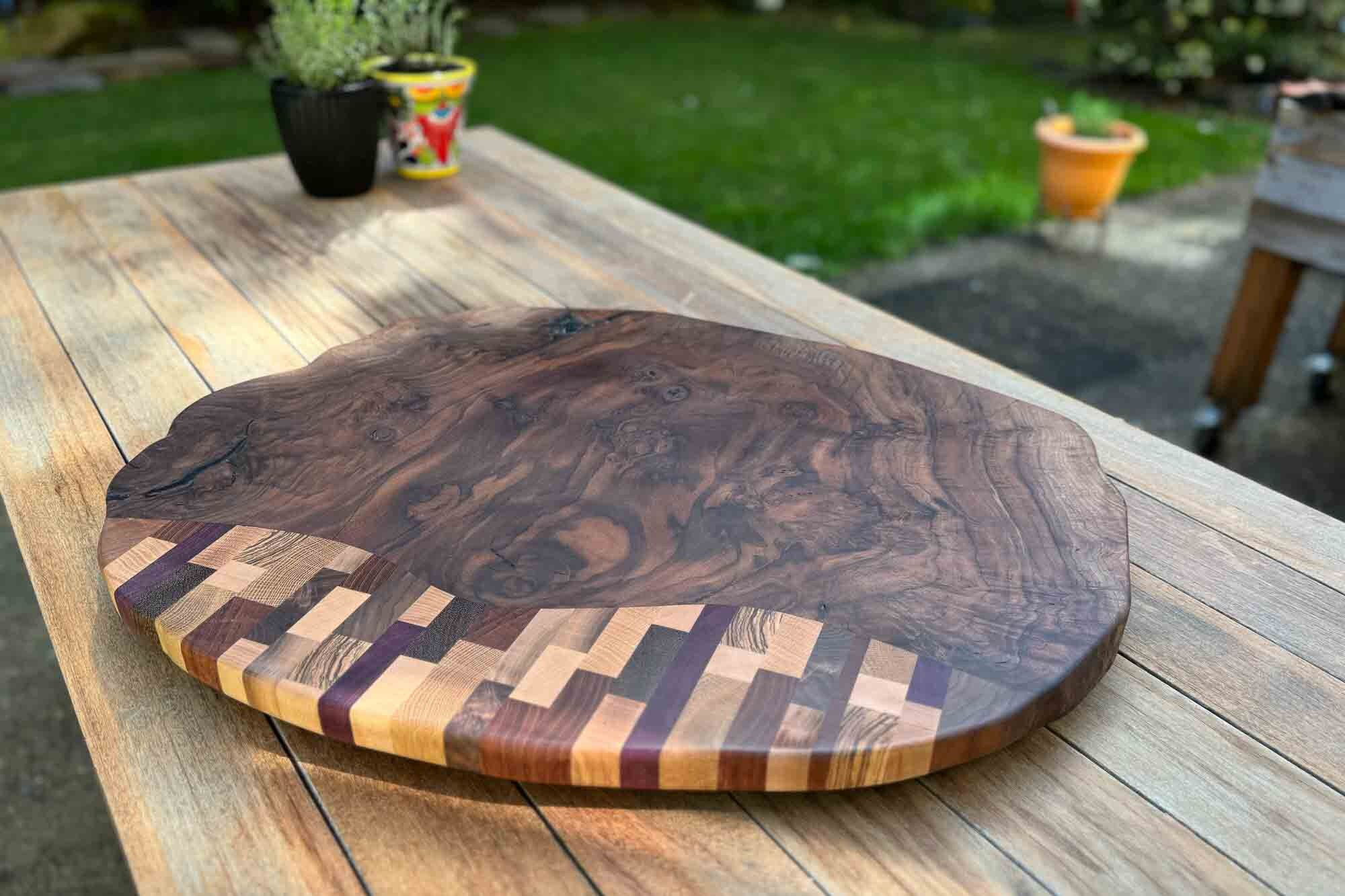 Mixed Wood Organic Design Lazy Susan Handcrafted From Reclaimed Woods ...
