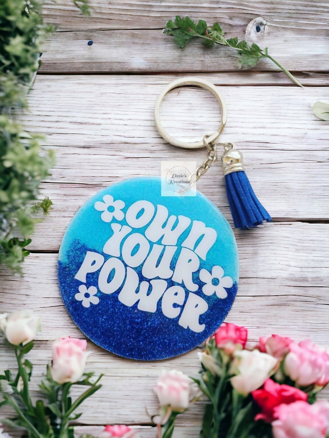 Own Your Power Blue Ombre Keychain - Etsy